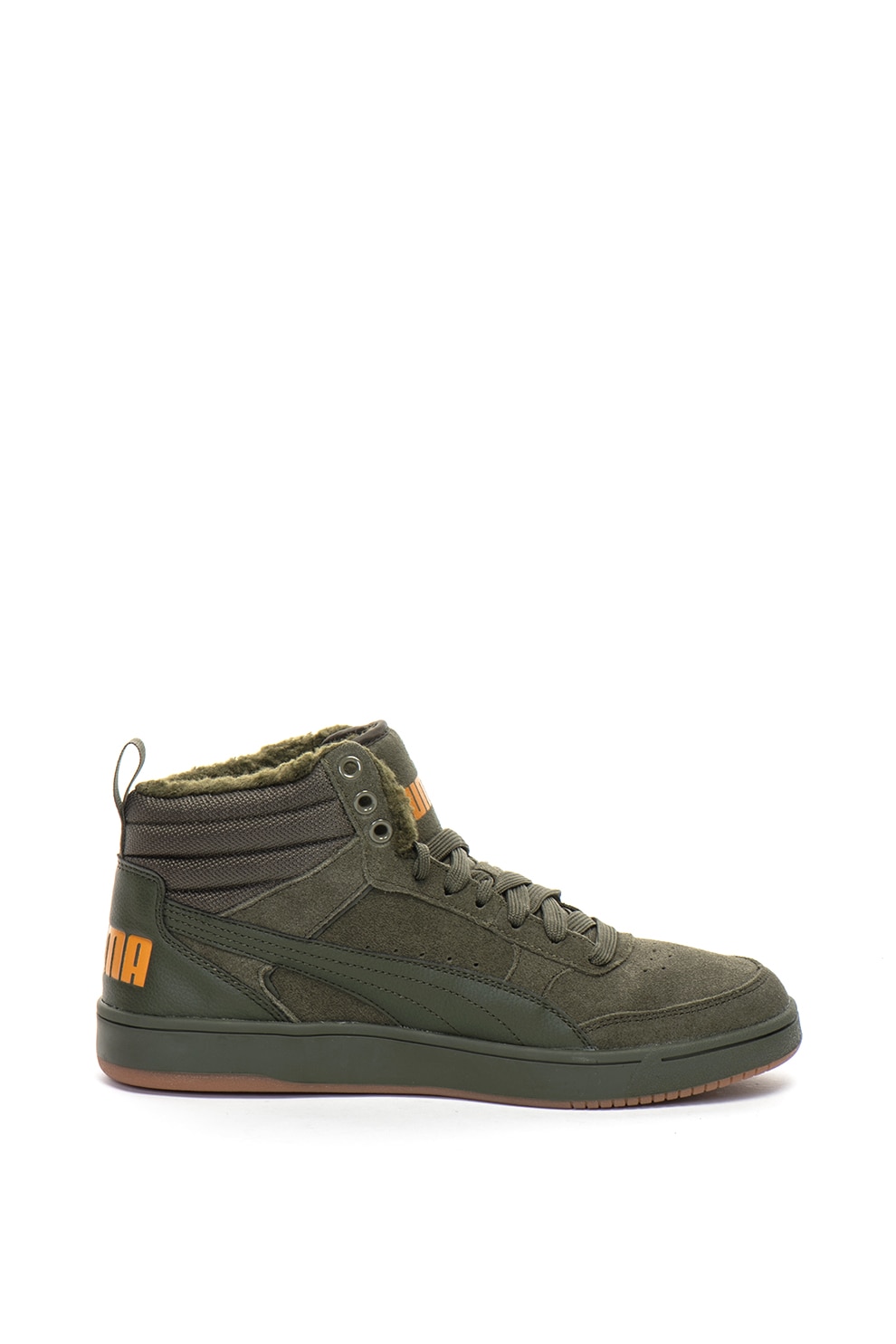 Puma, Pantofi sport inalti Rebound Street v2 SD, Verde militar, 7.5 ...