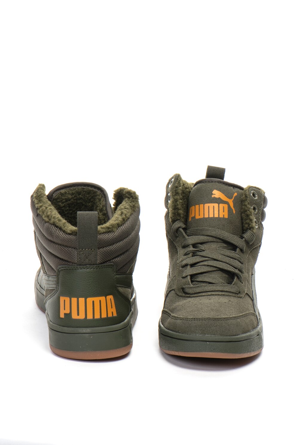 Puma, Pantofi sport inalti Rebound Street v2 SD, Verde militar, 7.5 ...