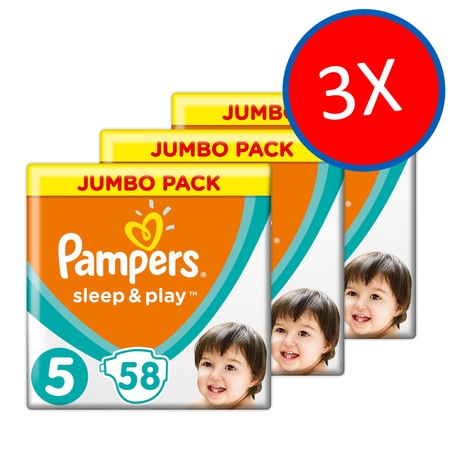 Pampers Sleep & Play Pelenka, 5-ös Méret (Junior), 3x58 db - eMAG.hu