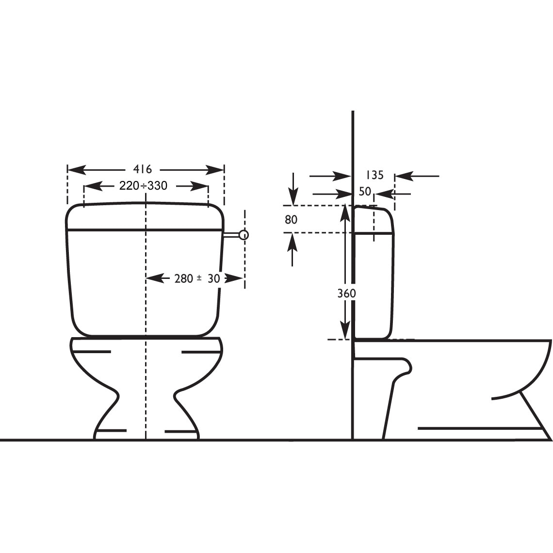 Rezervor wc CONCEPT 2 monobloc, dubla comanda, alb - eMAG.ro