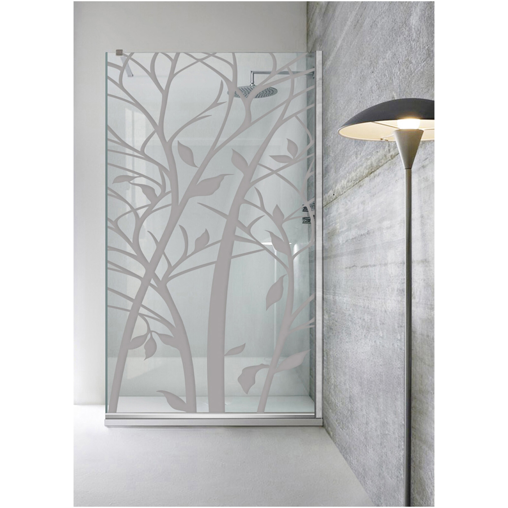 Paravan dus walk-in Aqua Roy® INOX, model Wood incolor, sticla 8 mm ...