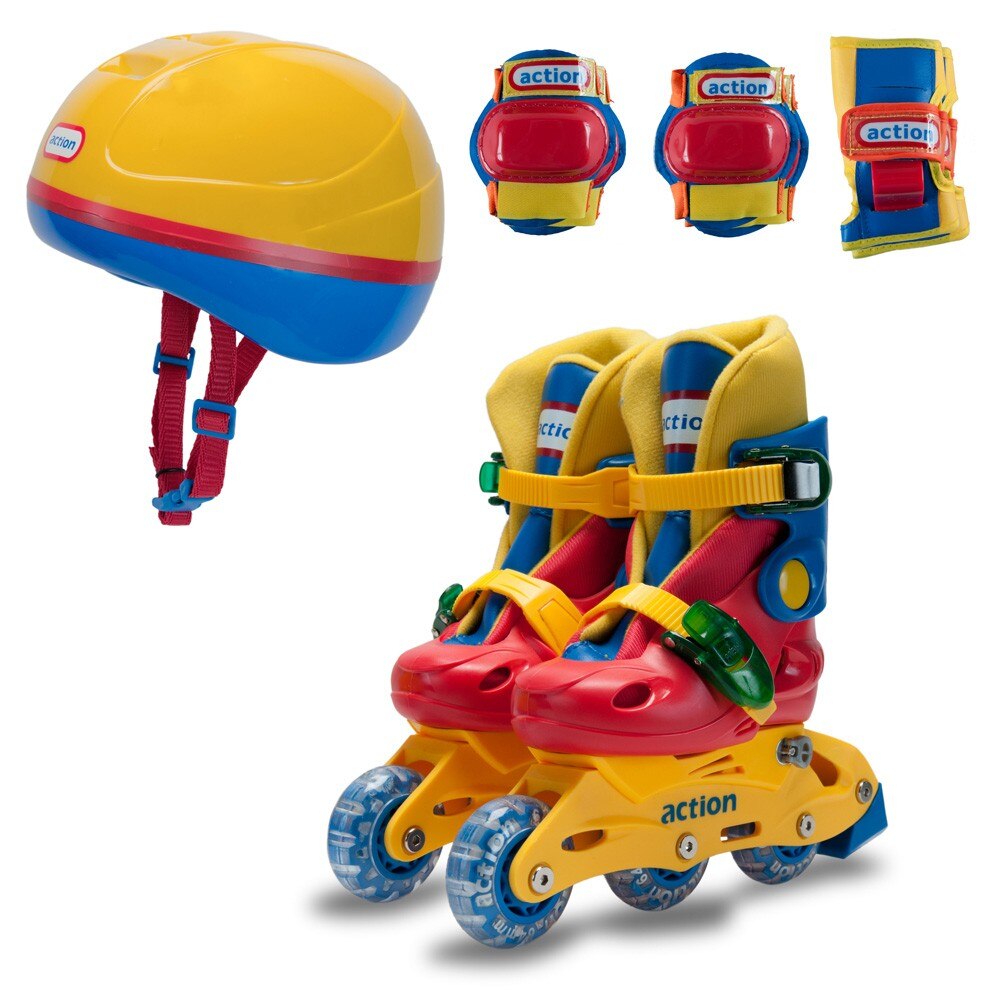 IN 4S 1R Set de role cu casca si protectii pentru incepatori Action ...