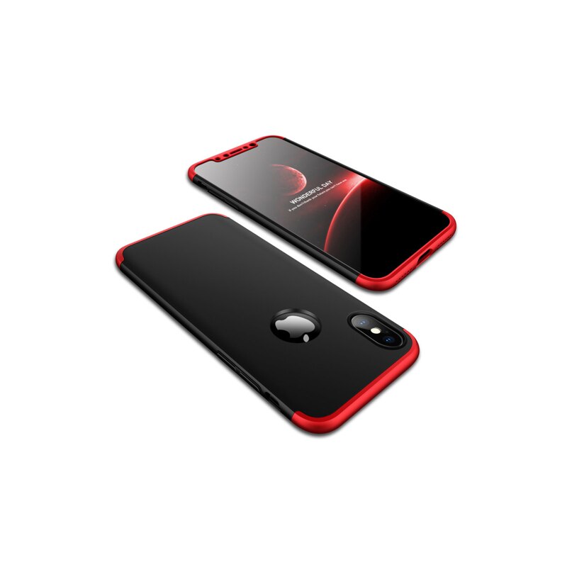 Huse 360 de grade Premium pentru iPhone X, Full Body, Red - eMAG.ro