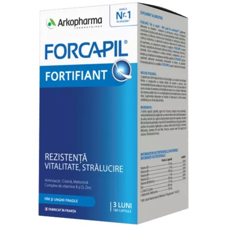 Капсули за коса и нокти Forcapil, 180 капсули, Arkopharma - eMAG.bg