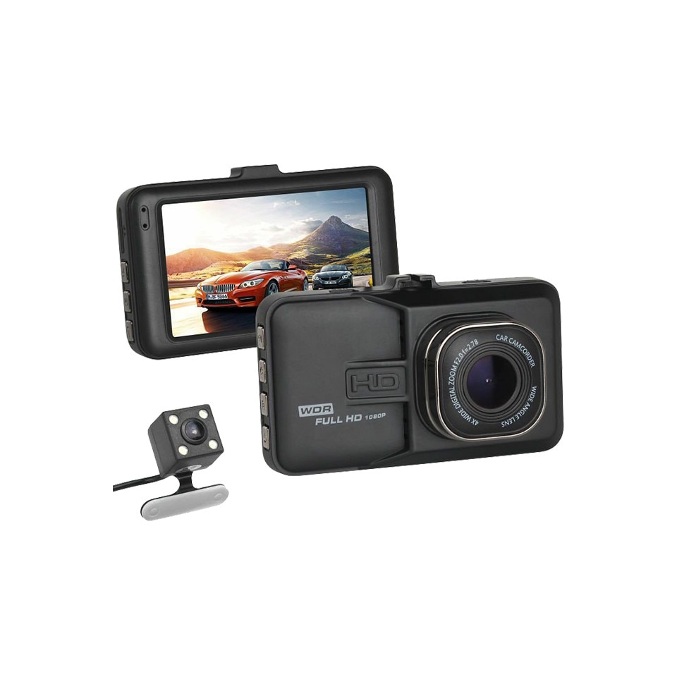 Camere auto DVR dubla, fata si spate, Full HD, 170 grade, 3 inch, 32 GB ...