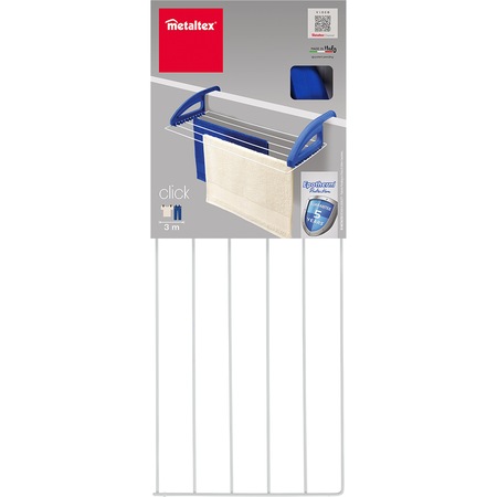 Uscator de rufe Metaltex CLICK, Retractabil, Albastru - eMAG.ro