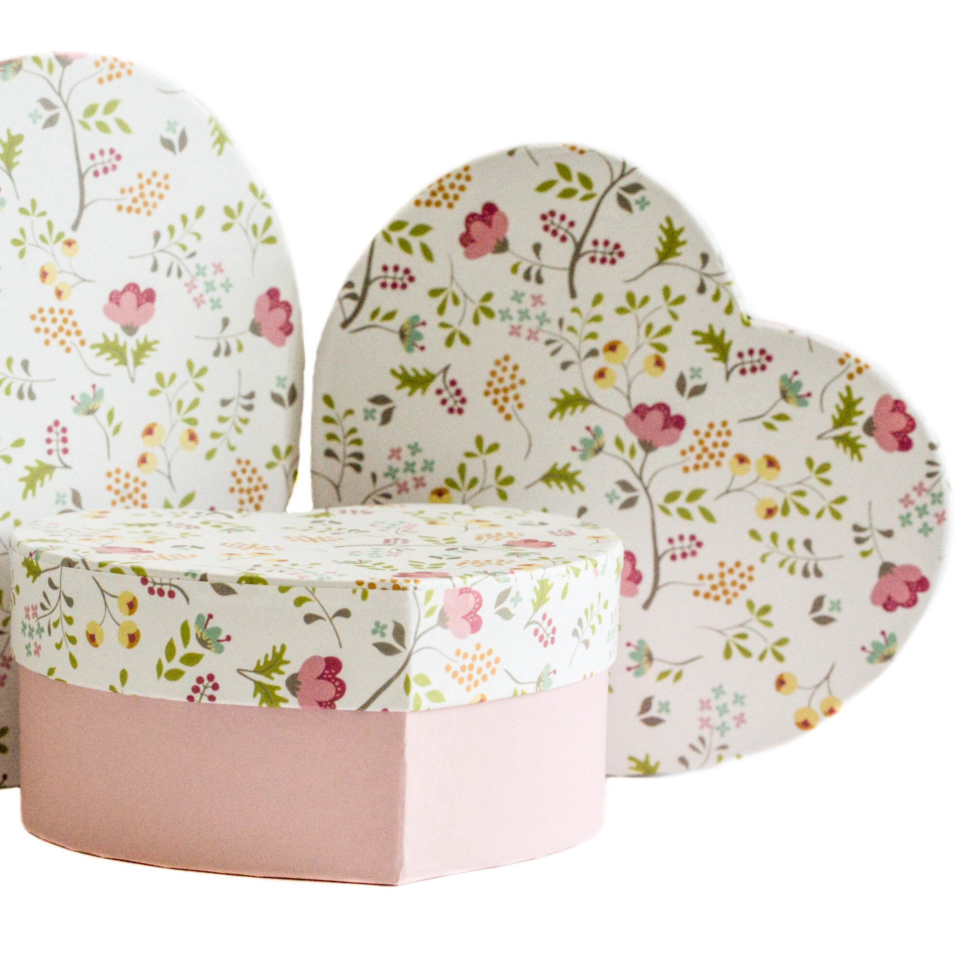 Set 3 cutii in forma de inima roz, 251g - eMAG.ro