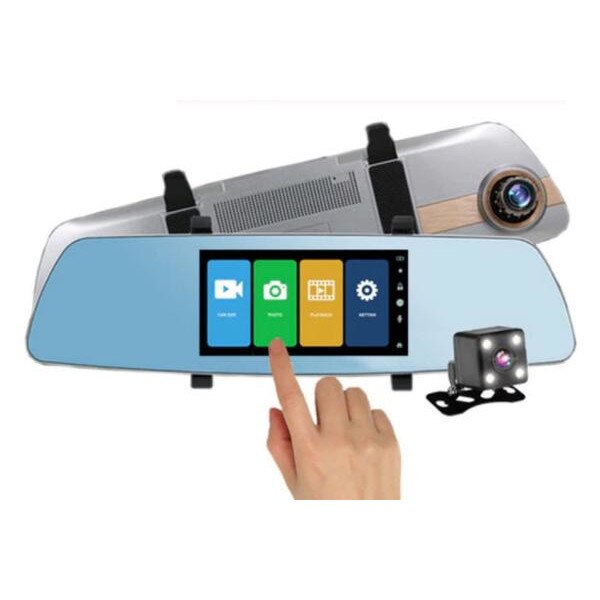 Camera Auto Oglinda iUni Dash 830, Dual Cam, Touchscreen 5 inch, Full ...