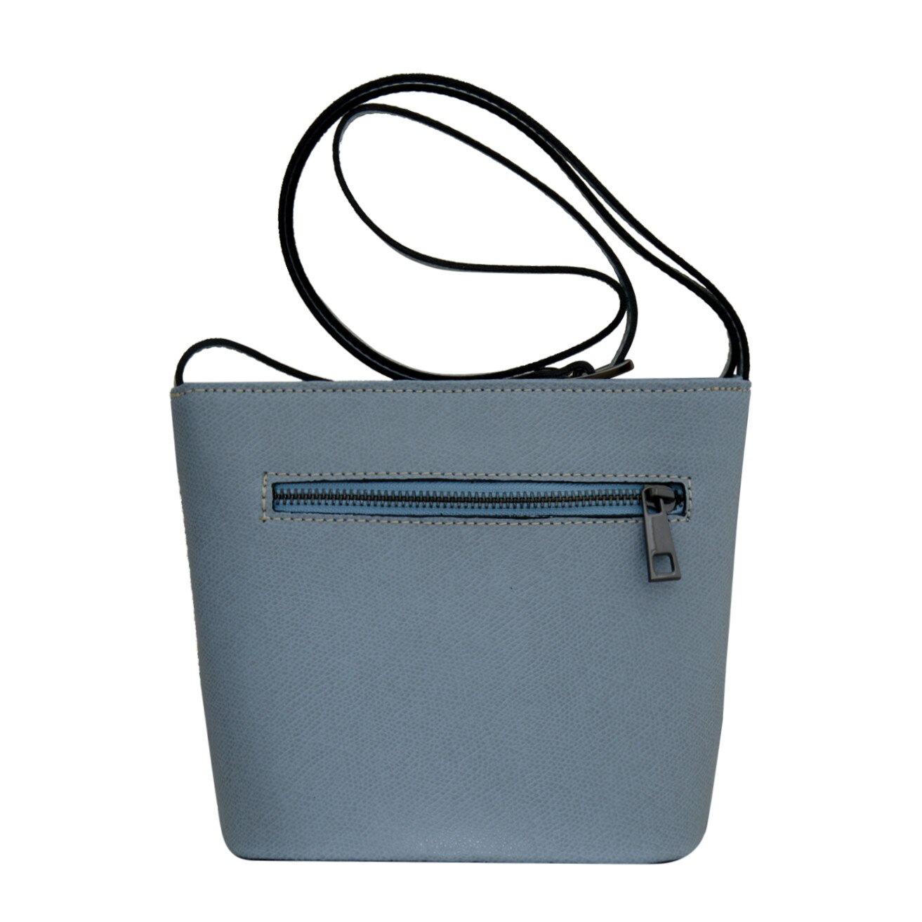 Geanta crossbody din piele naturala, Salma bleu - eMAG.ro