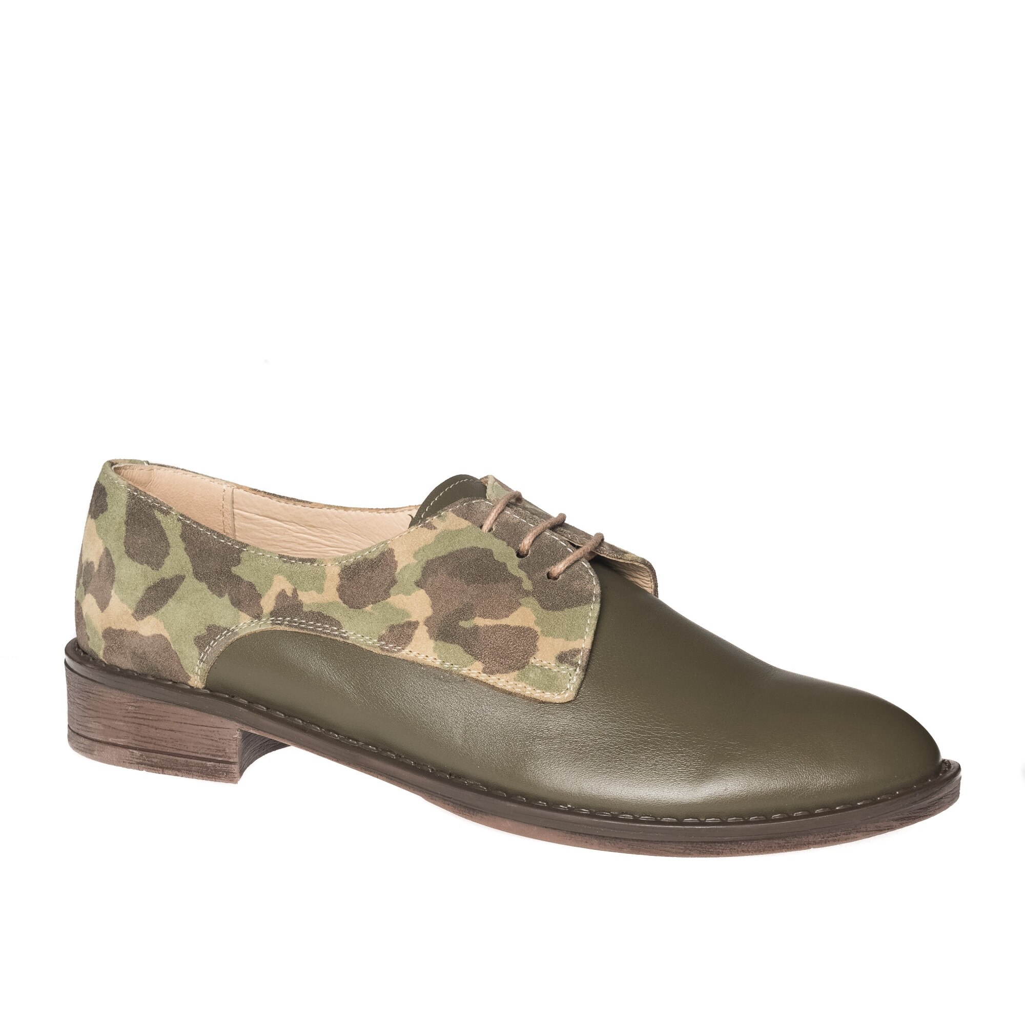 Pantofi dama din piele naturala - Kaki Armata - G10 KA, 35 EU - eMAG.ro