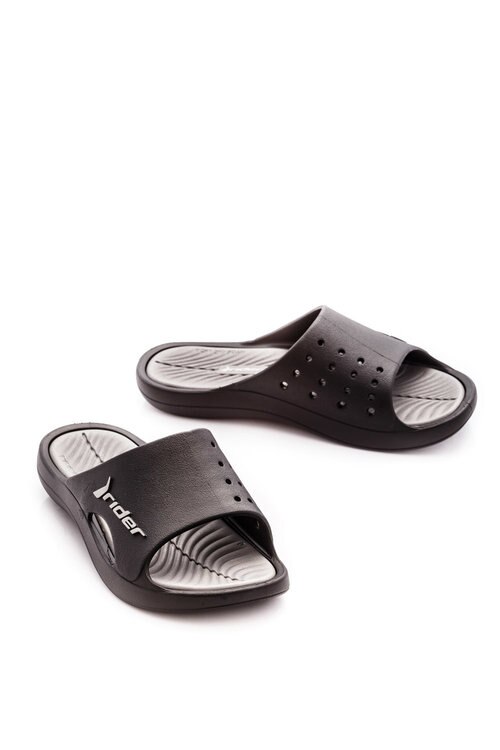 Papuci de plaja si flip-flop, Barbati, Sintetic, Rider, Negru, 43 - eMAG.ro