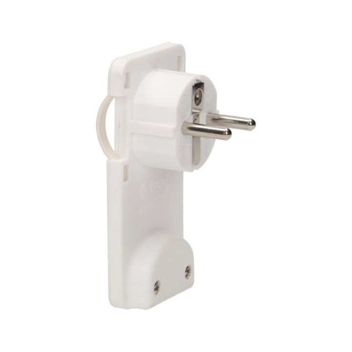 Stecher plat, cu impamantare, 16A, alb, Orno - eMAG.ro