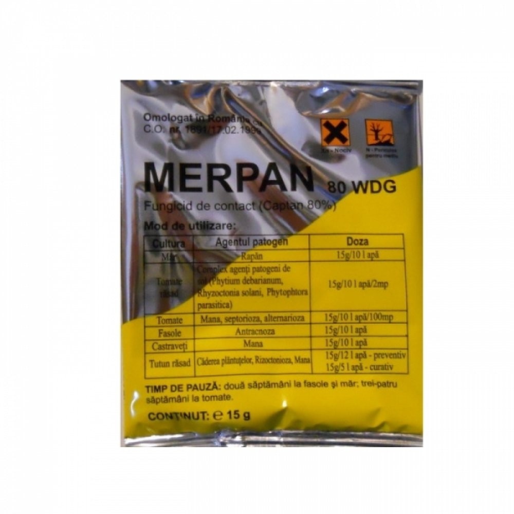 Merpan 80 WDG, captan 80%, Makhteshim Agan, 15 grame - eMAG.ro