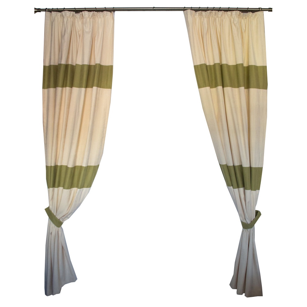 Draperie Velaria bej cu dungi verzi, 280x270 cm - eMAG.ro