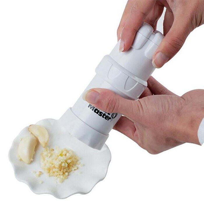 Комплект преса за чесън + Белачка за чесън, Garlic Master,Бял - eMAG.bg