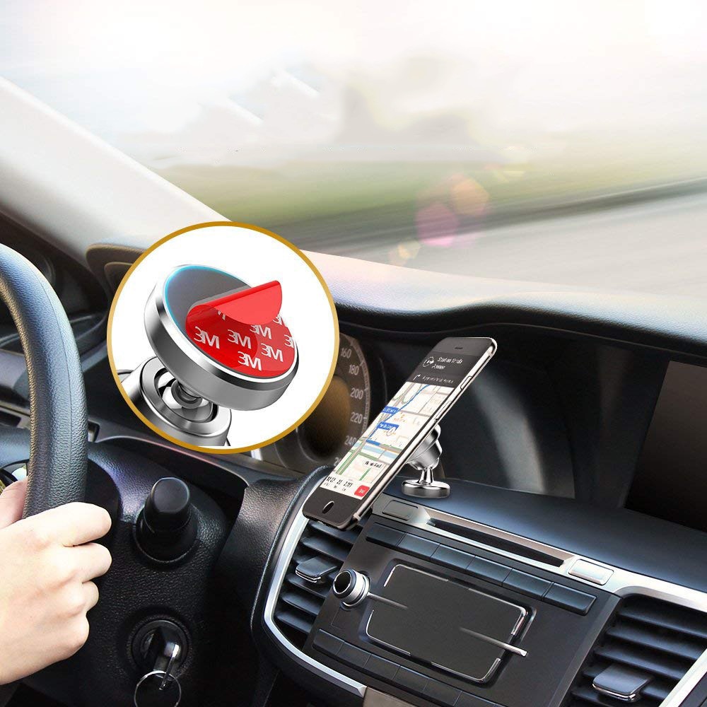 Suport telefon auto magnetic cu rotire 360 grade, prindere adeziva, CHT ...