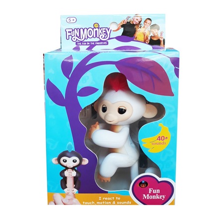 Jucarie Maimuta Mia - jucaria inteligenta alba, 13 cm - eMAG.ro