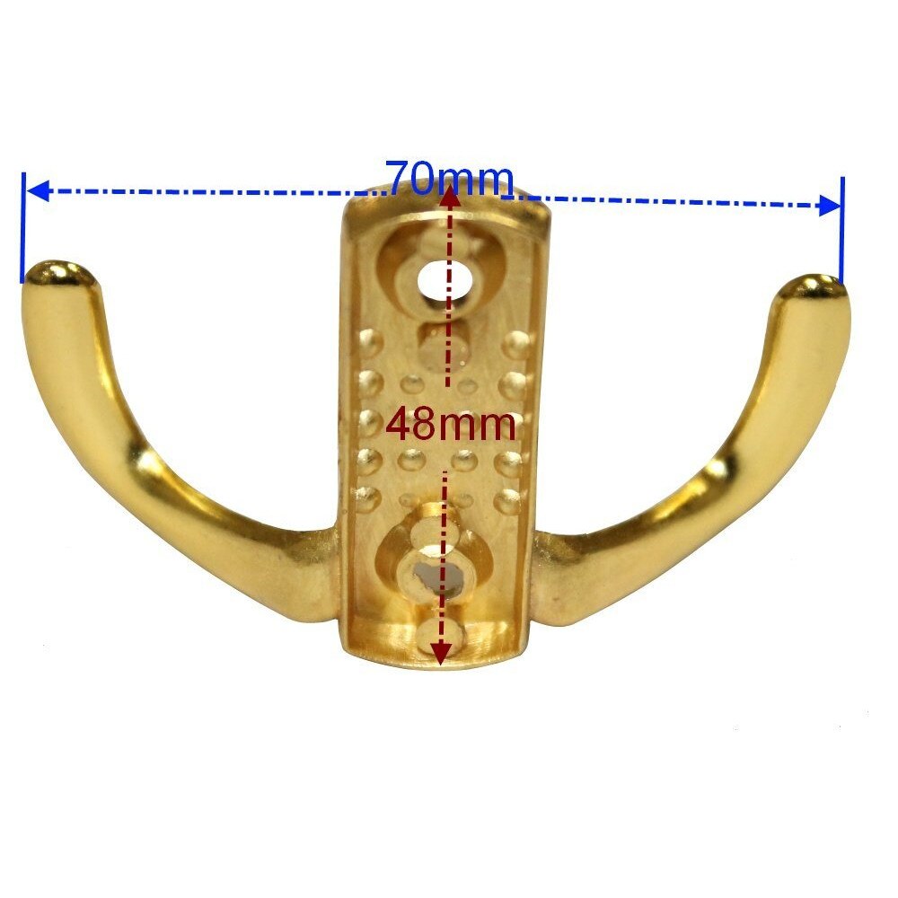 Cuier metalic AERZETIX, cu doua carlige, 48 x 70 mm, auriu - eMAG.ro