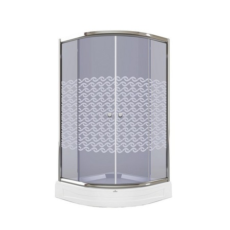 Cabina cu cadita dus rotunda, BURGU 818, Sifon, Sticla Securizata, 100 ...