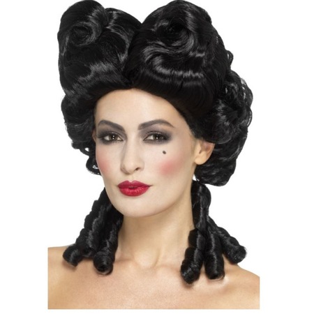 Peruca gotica neagra stil baroc cu bucle - eMAG.ro