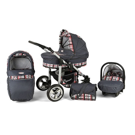 Carucior Copii 3 In 1 Kunert Silver Gri Patratele - eMAG.ro