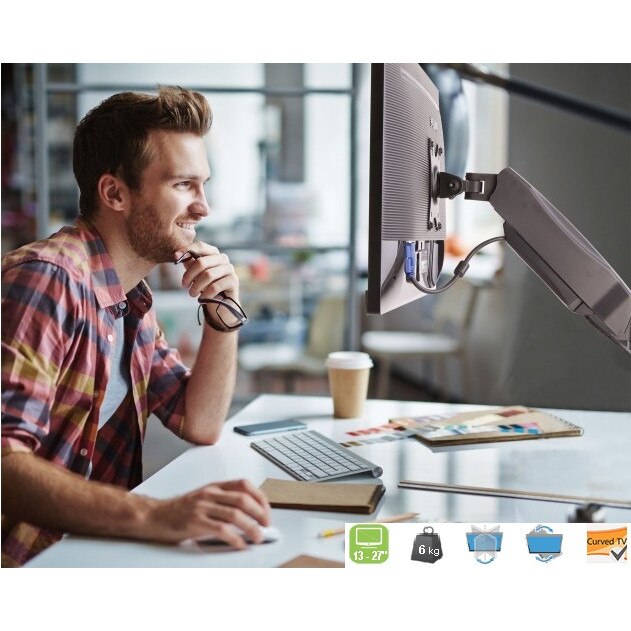 Техническа поддръжка за бюро Vesa 13 27 6 5kg Pivot Usb Audio