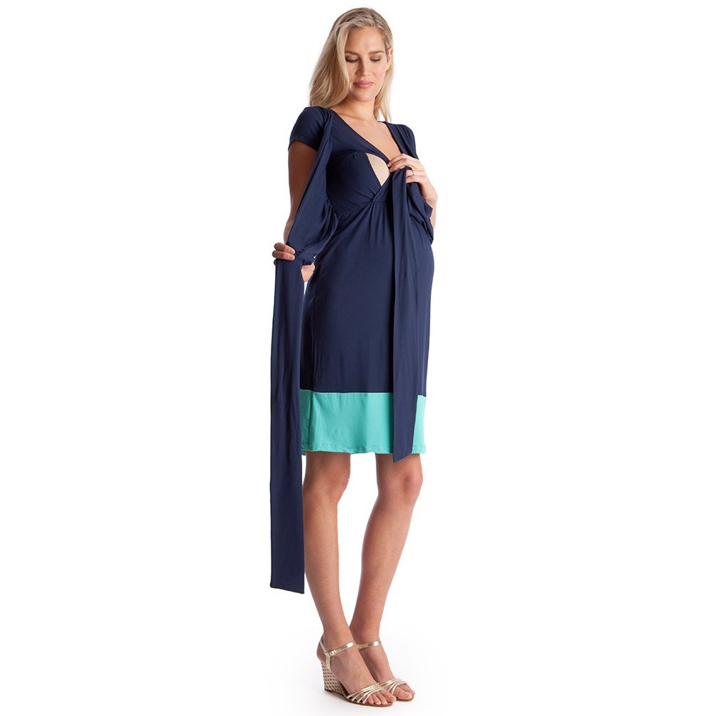 Rochie gravida si alaptare, Aqua, marime L - eMAG.ro