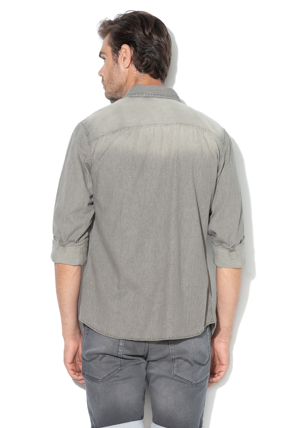 Jack & Jones, Camasa slim fit cu buzunare pe piept Sheridan, Gri, XL ...
