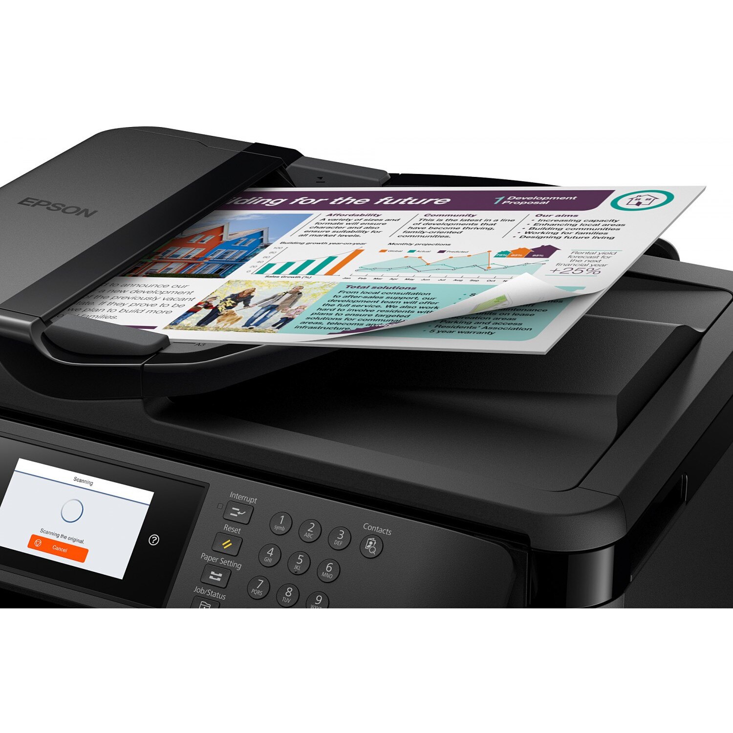 Multifunctional inkjet color Epson WorkForce Pro WF-7710DWF cu CISS dye ...