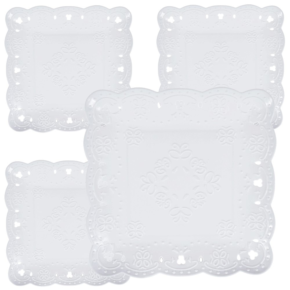 Platouri plastic, set de 4, rezistente si refolosibile, 3 mm grosime ...