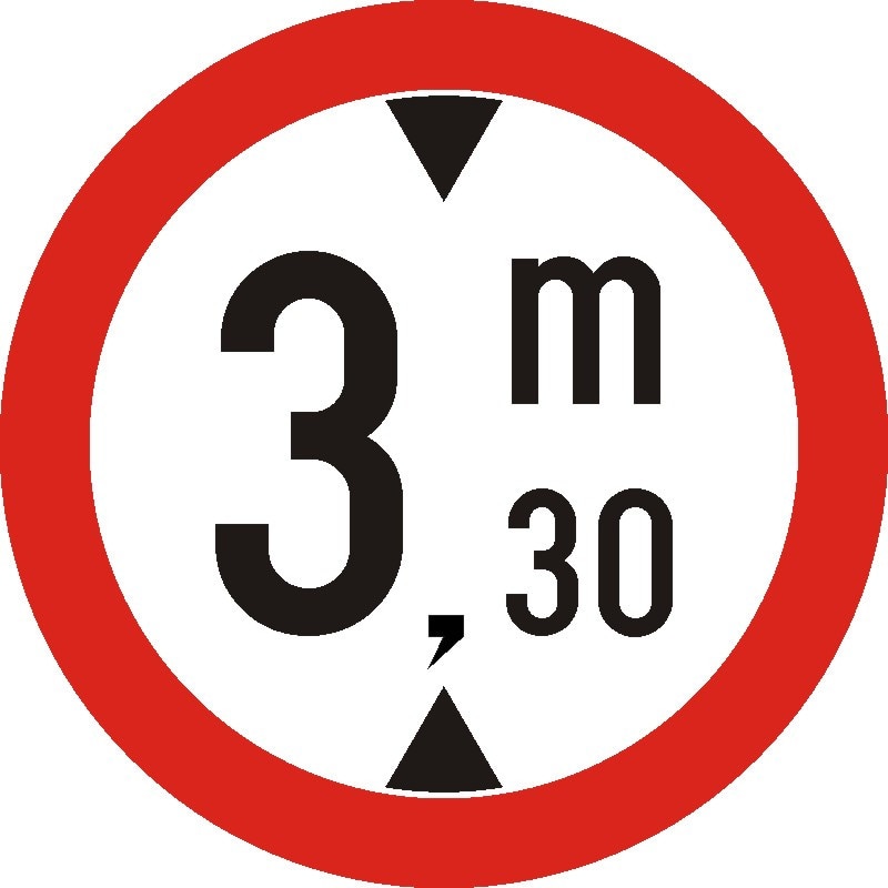 Indicator rutier Accesul interzis vehiculelor cu inaltimea mai mare de ...
