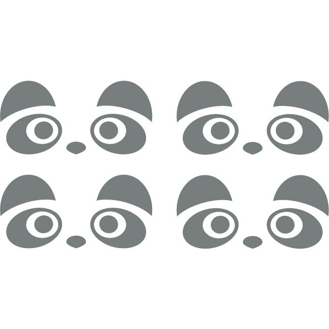 Стикер за дръжка на врата на кола Мечета Панда Сив метал 4 бр 8х4 см Emag Bg