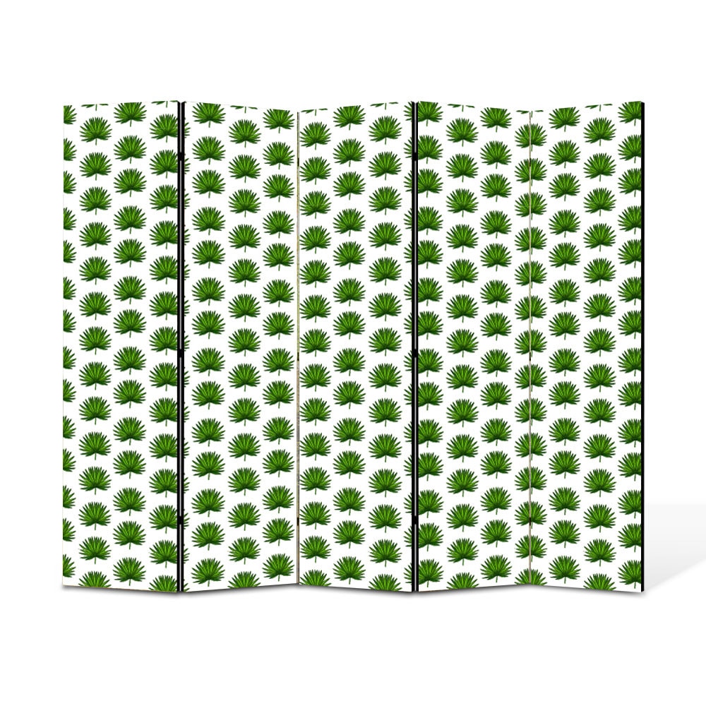 Paravan de Camera ArtDeco din 5 Panouri Contur frunze tropicale 175 x ...