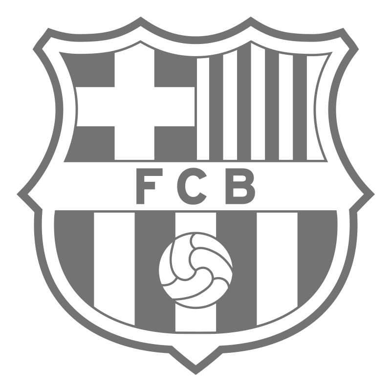 Sticker Decorativ - SMAER - FC Barcelona Emblema - 30cm x 30cm - Gri ...