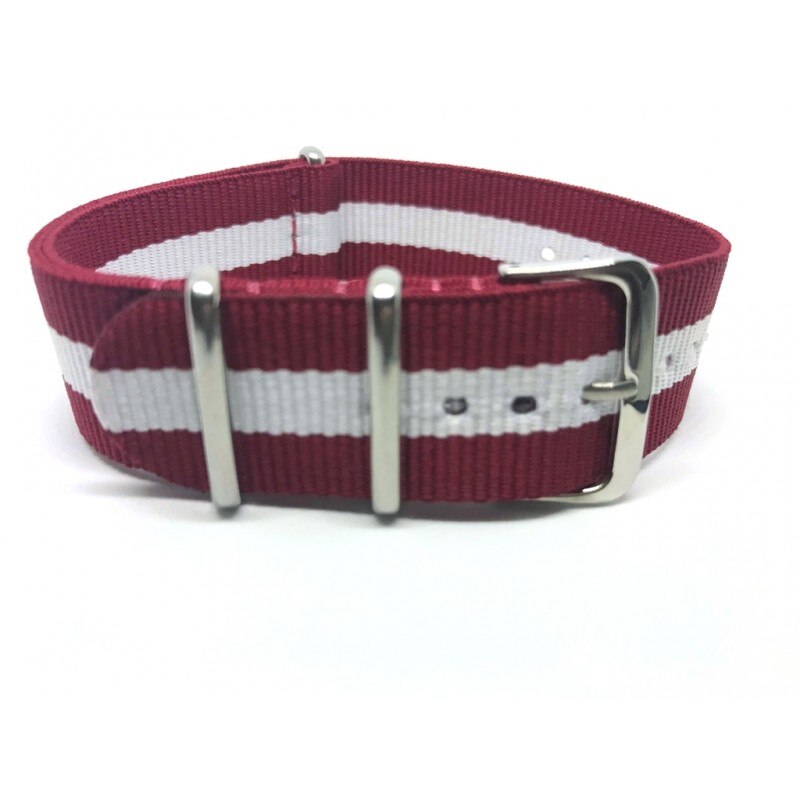 Curea ceas textil sport 22mm 2visiniu/alb NATO - eMAG.ro