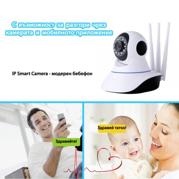 Camera IP rotativa fara fir cu trei antene OEM, alba - eMAG.ro