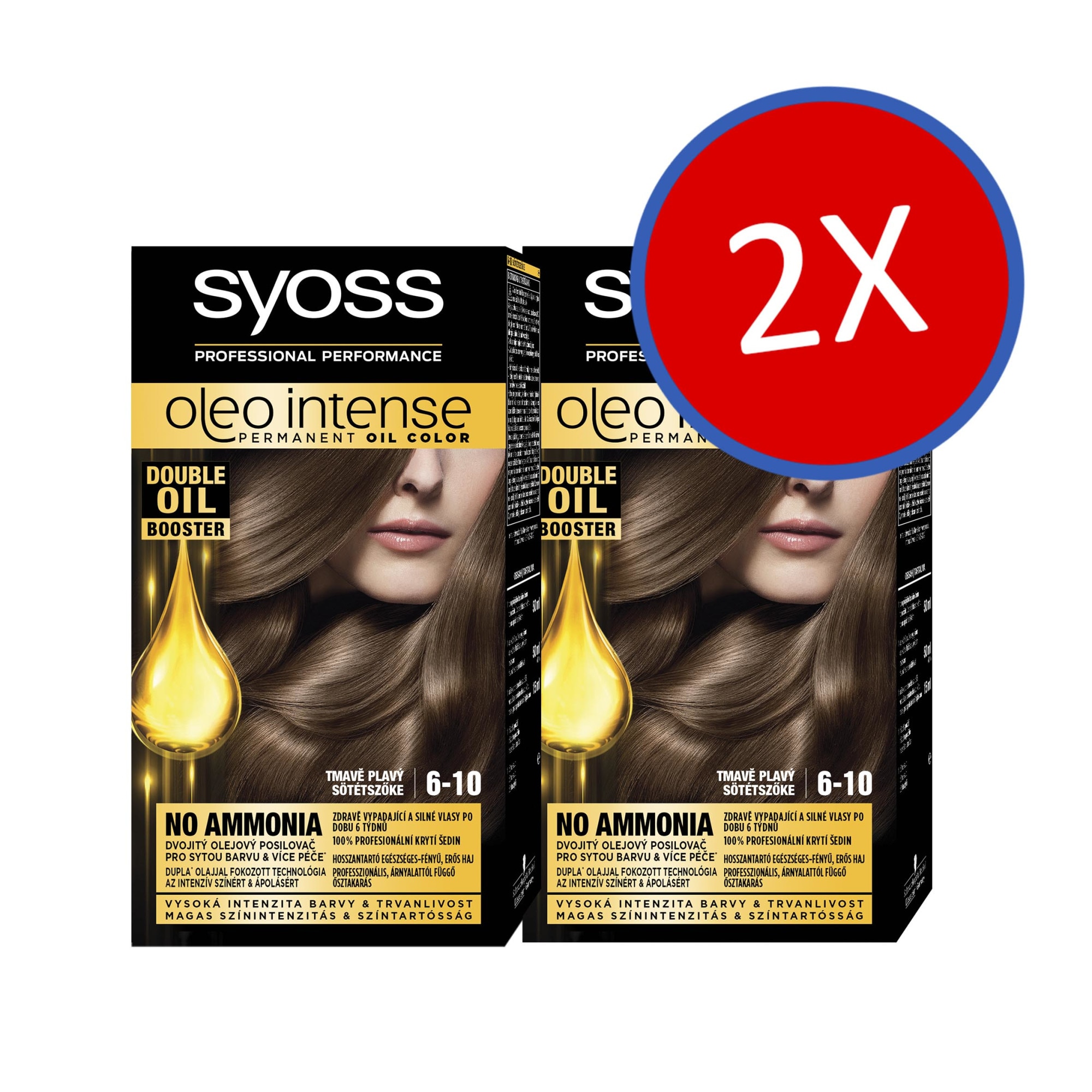 Syoss Color Oleo intenzív olaj hajfesték 6-10 sötétszőke, 2 doboz - eMAG.hu