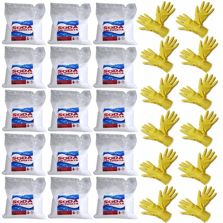 Pachet - 15 x Soda calcinata pentru albit Rufe, 15 x 1Kg + 12 x Pereche ...