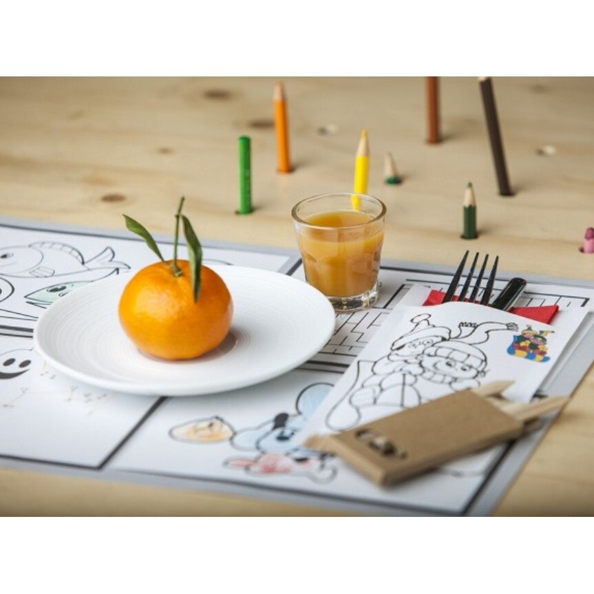 Suport tacamuri pentru copii cu kit de colorat 10 x 20 cm, cu servetel ...