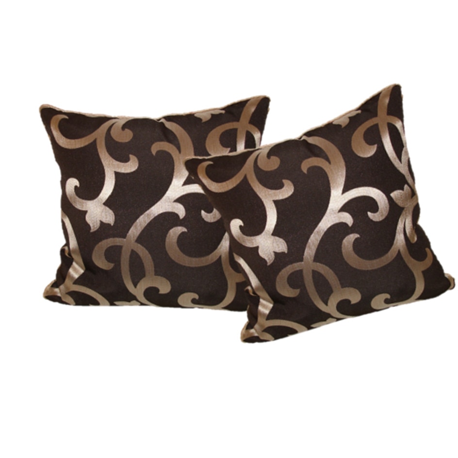 Set 2 perne decorative, model ARABESQUE, maro/bej, 40x40 cm - eMAG.ro