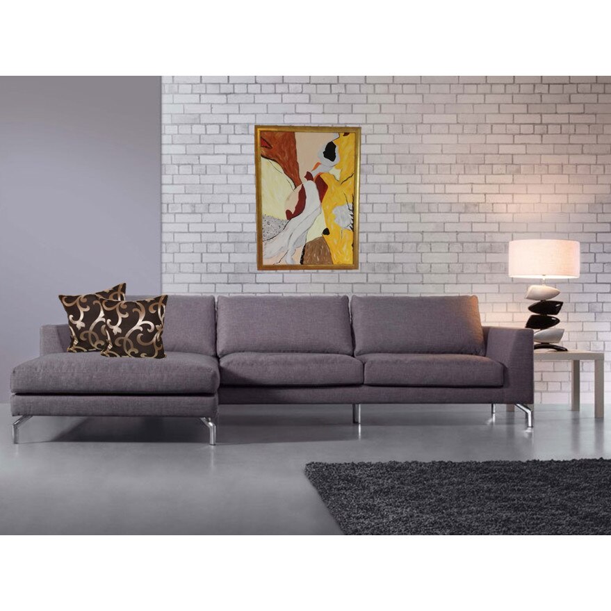 Set 2 perne decorative, model ARABESQUE, maro/bej, 40x40 cm - eMAG.ro