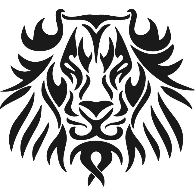 Sticker auto - Leu tribal - Negru - 25x23 cm - eMAG.ro