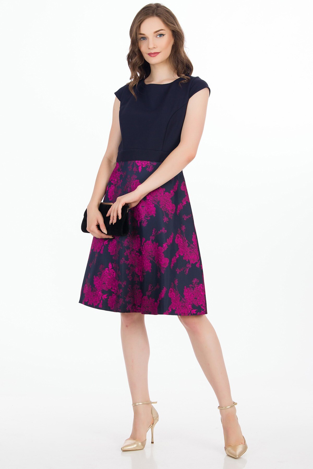 Rochie Couture, Negru/Grena Sense, 46 - eMAG.ro