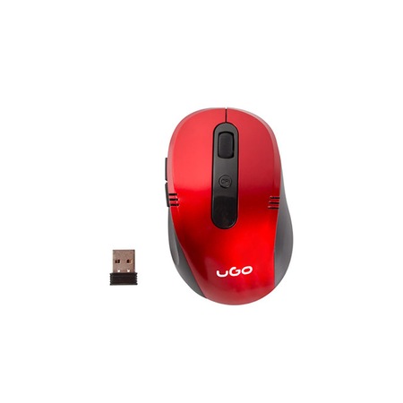 Mouse uGo My-02, Wireless, USB, 1800 dpi, Rosu - eMAG.ro