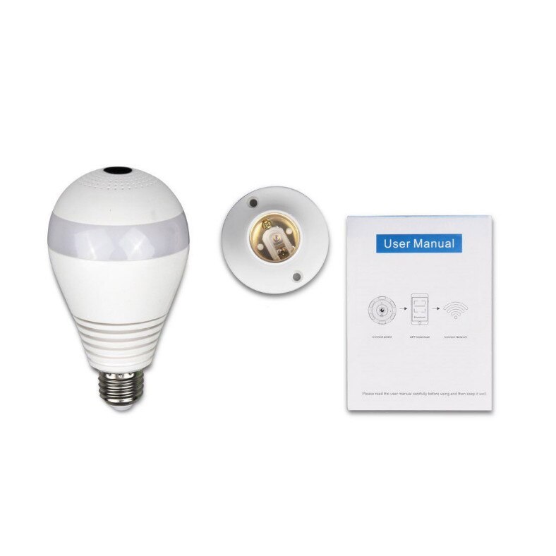 Bec cu camera supraveghere panoramica 360 grade, fisheye, conectare IP ...