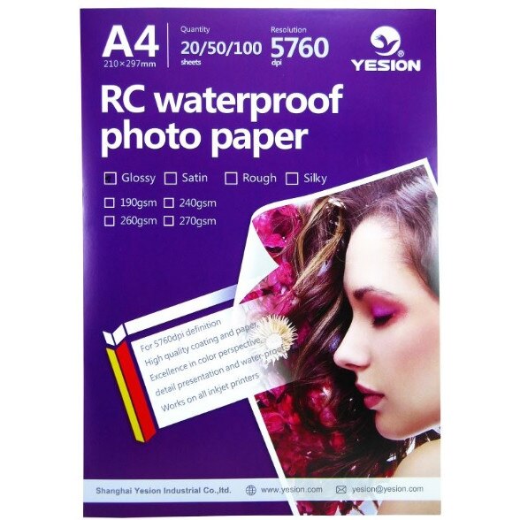 Hartie FOTO YESION A4 RC (resin coated, microporous) single side 260g/mp 20 coli/pachet - eMAG.ro