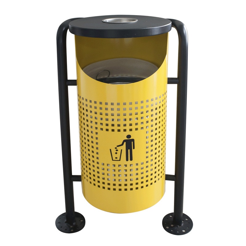 Cos de gunoi in exterior, galben 36x36x91cm - eMAG.ro