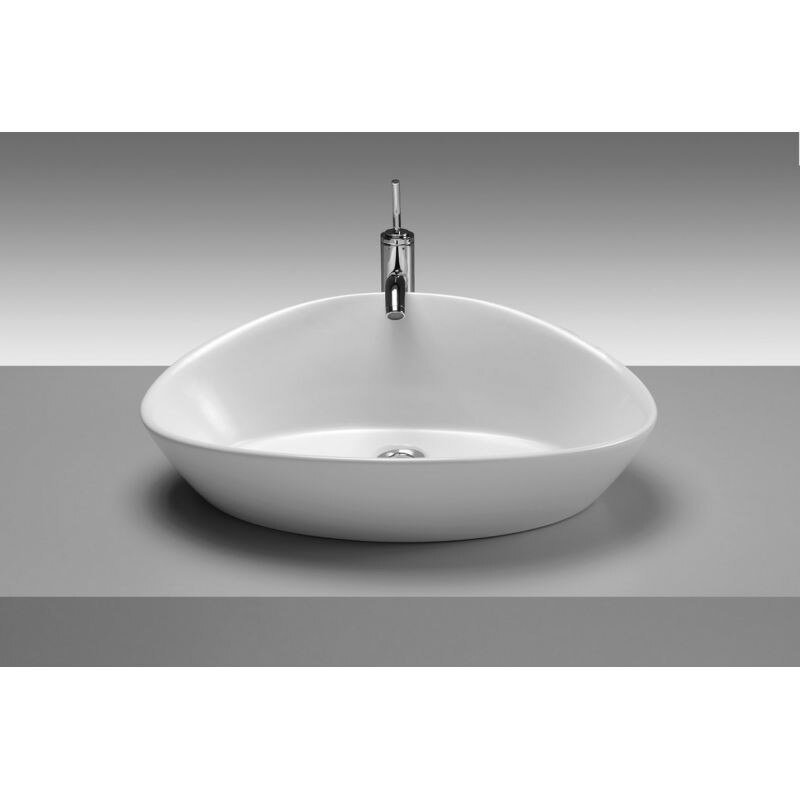 Lavoar Gala Elipse, pe blat, oval, 43x63 cm, alb - eMAG.ro