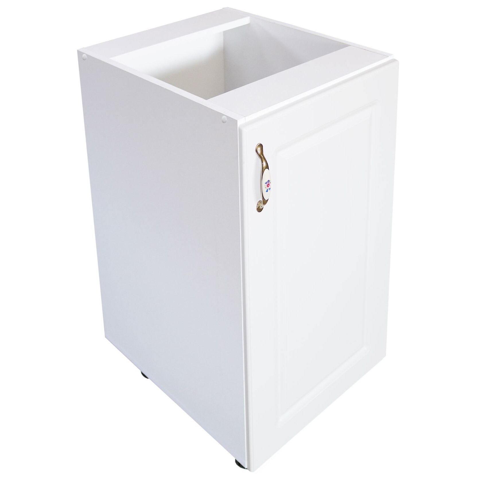 Corp inferior cu 1 usa Zebra, Alb/MDF Alb Mat, fara blat, 40 x 82 x 50 ...