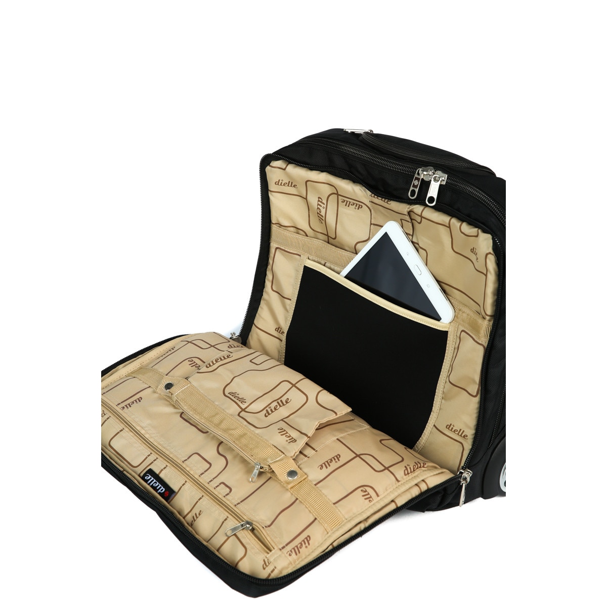 Geanta pilot de voiaj cu sistem troler, Dielle, 25 litri, Negru - eMAG.ro